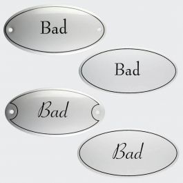 Emaille Tuerschild Bad 10x5cm